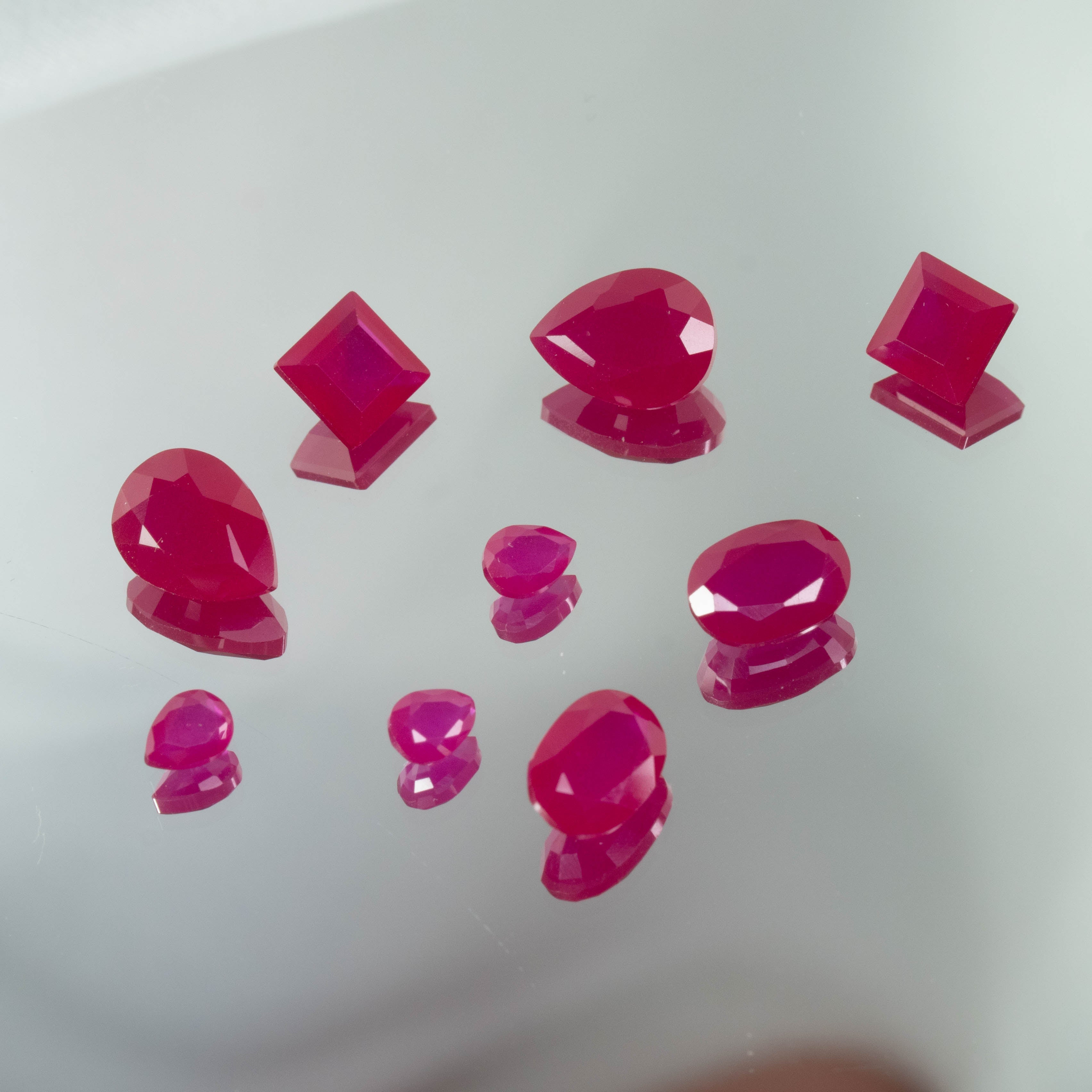 Buy Red Opaque Synthetic Gemstones, Oval, Pear, Octagon, Round etc ...