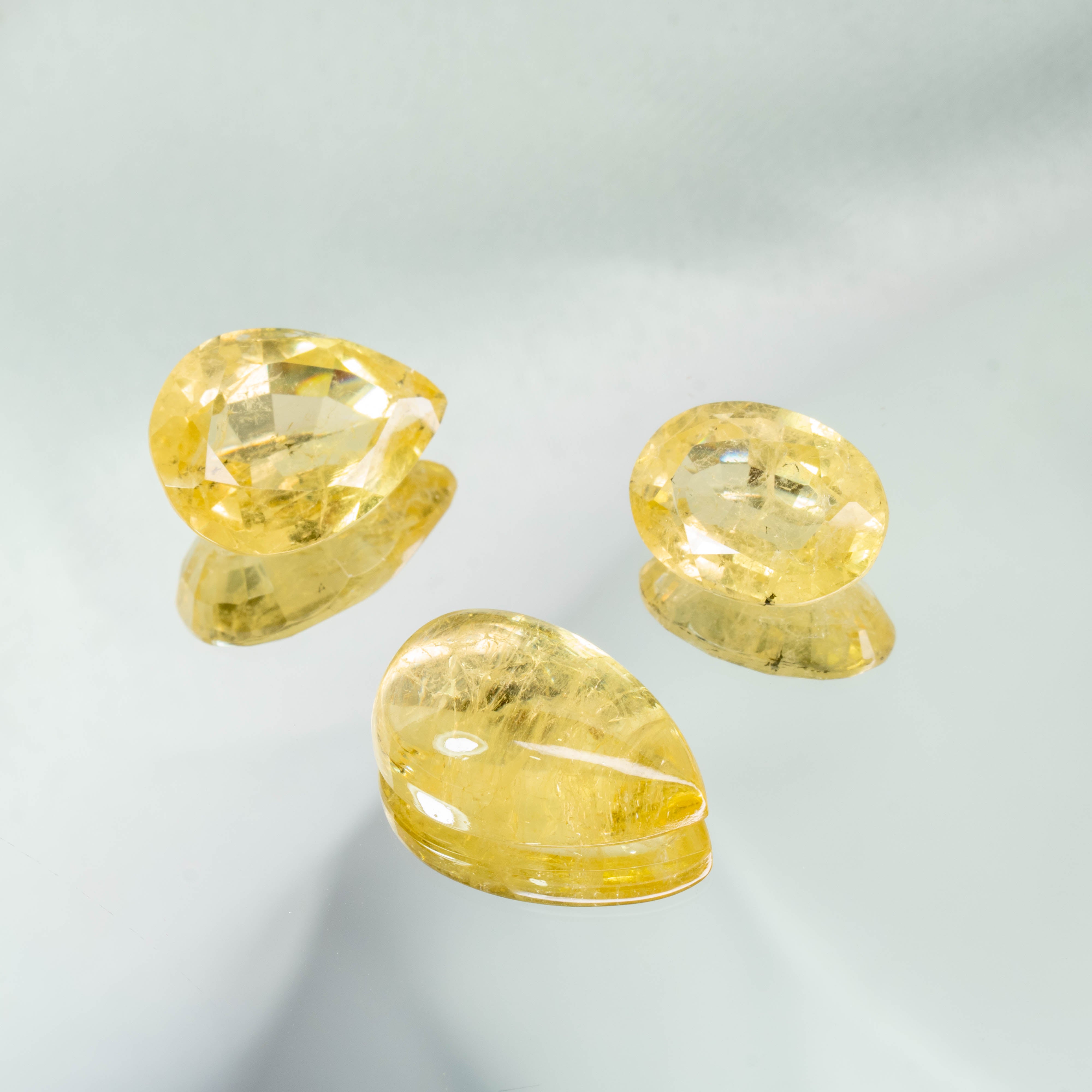 Buy Yellow Synthetic Gemstones Carvings, Oval, Pear, Octagon, Round ...